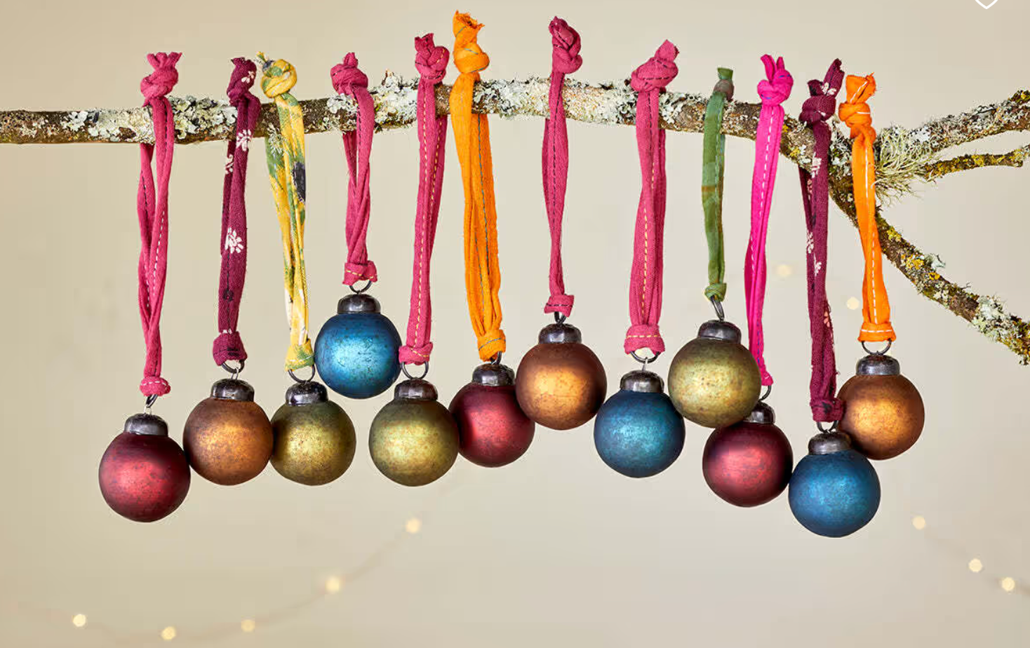 Mini Baubles - Coloured Mix - Pack of 12