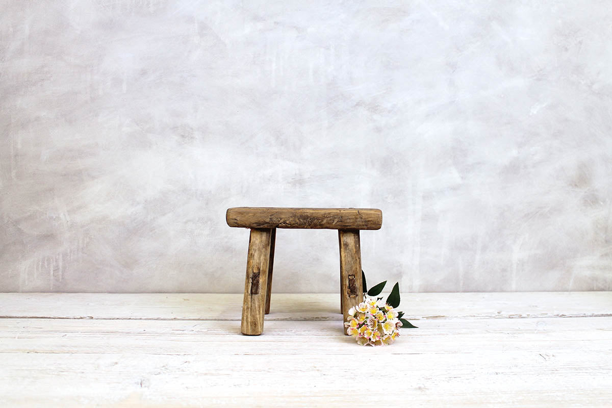 Rustic Elm Stool - Mini
